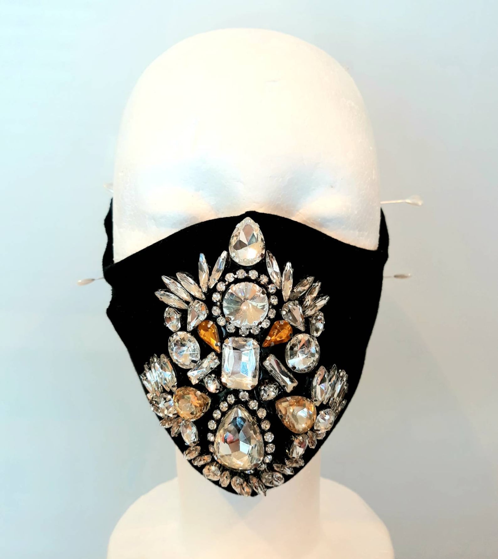 Washable Designer Rhinestone Face Mask With Filter Pocket - Etsy