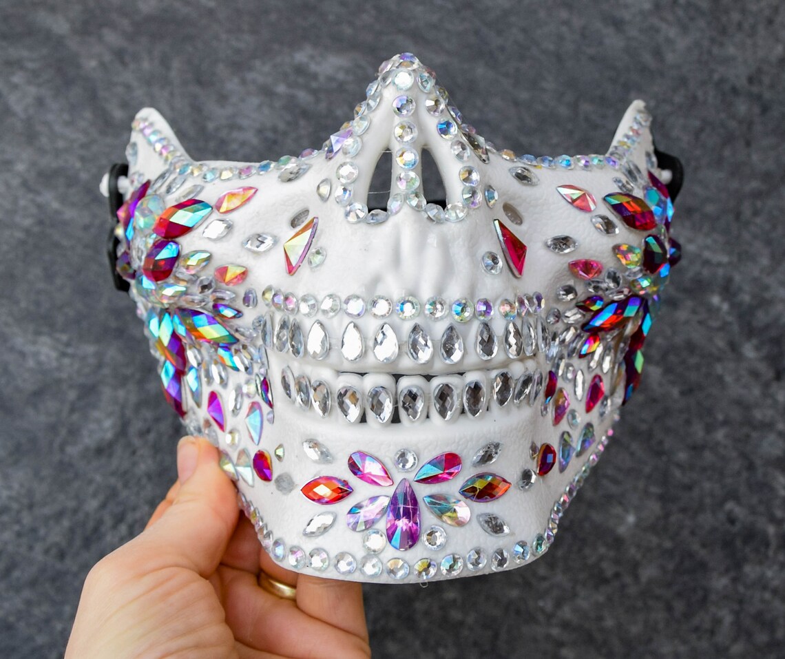 Festival Skull Mask Masquerade Ball Half Mask Folk Goth - Etsy