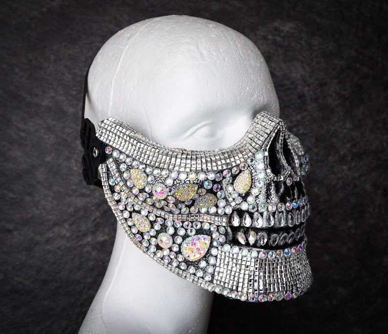 Silver Skull Mask Festival Men's Women's Mask - Etsy Sweden