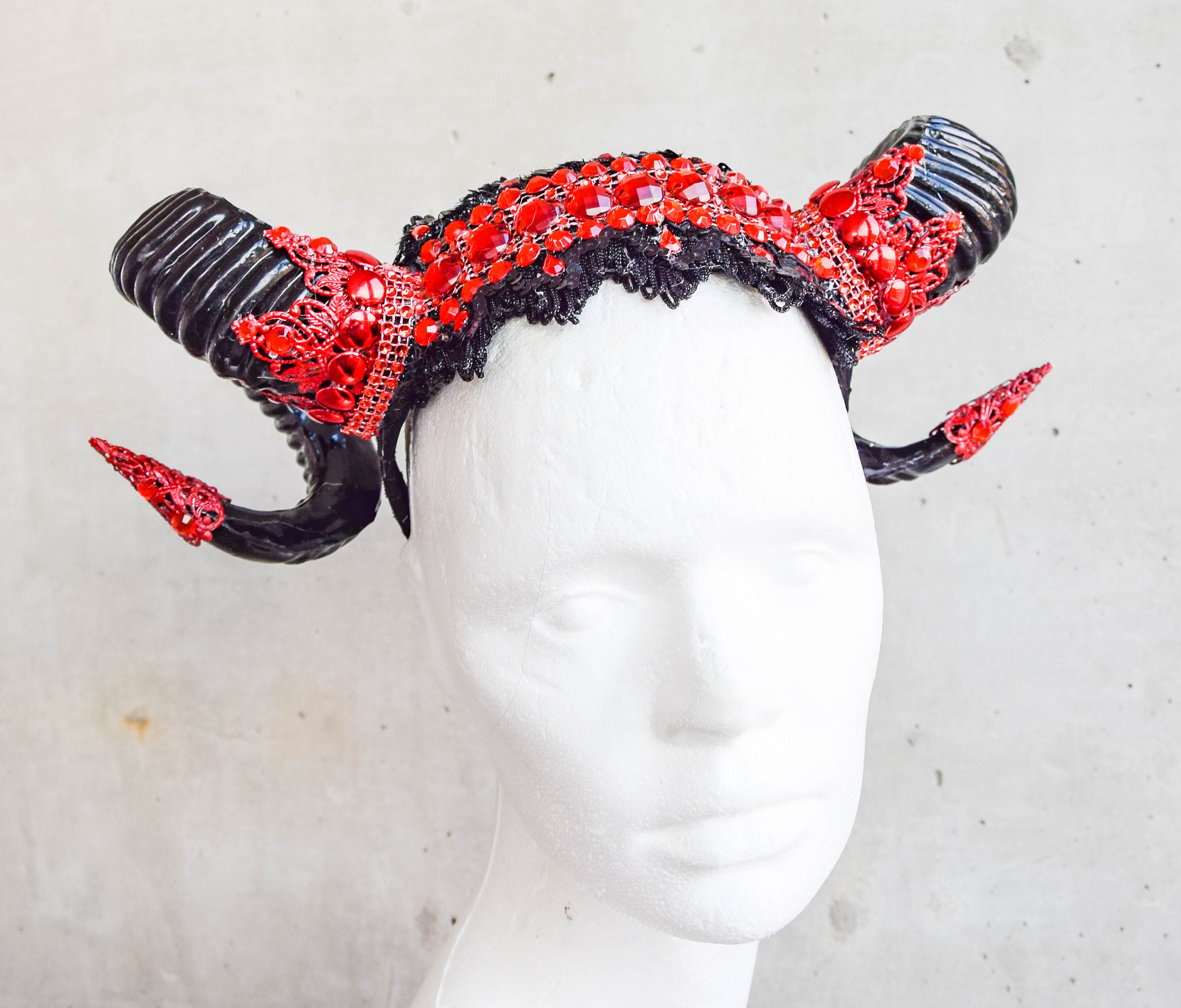 Halloween Costume Vampire Demon Queen Festival Horns Headdress - Etsy
