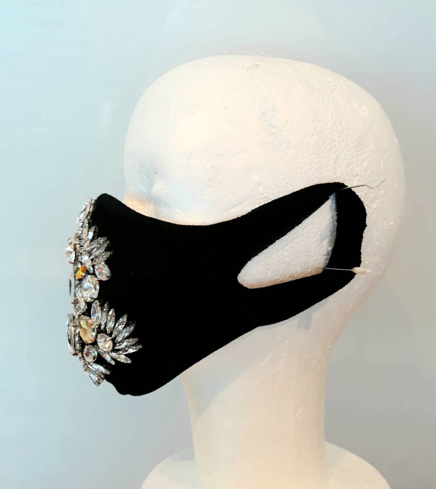 Washable Designer Rhinestone Face Mask With Filter Pocket | Etsy