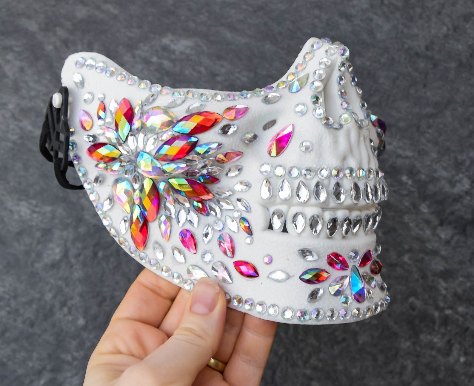 Festival Skull Mask Masquerade Ball Half Mask Folk Goth | Etsy