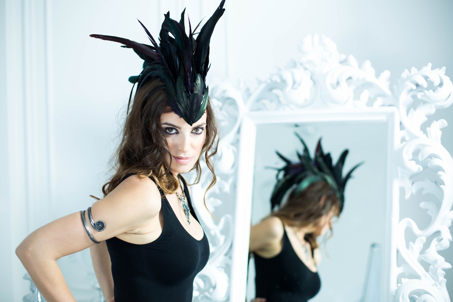 Dark Feather Mohawk, Gothic Halloween Headdress, Feather Crown ...