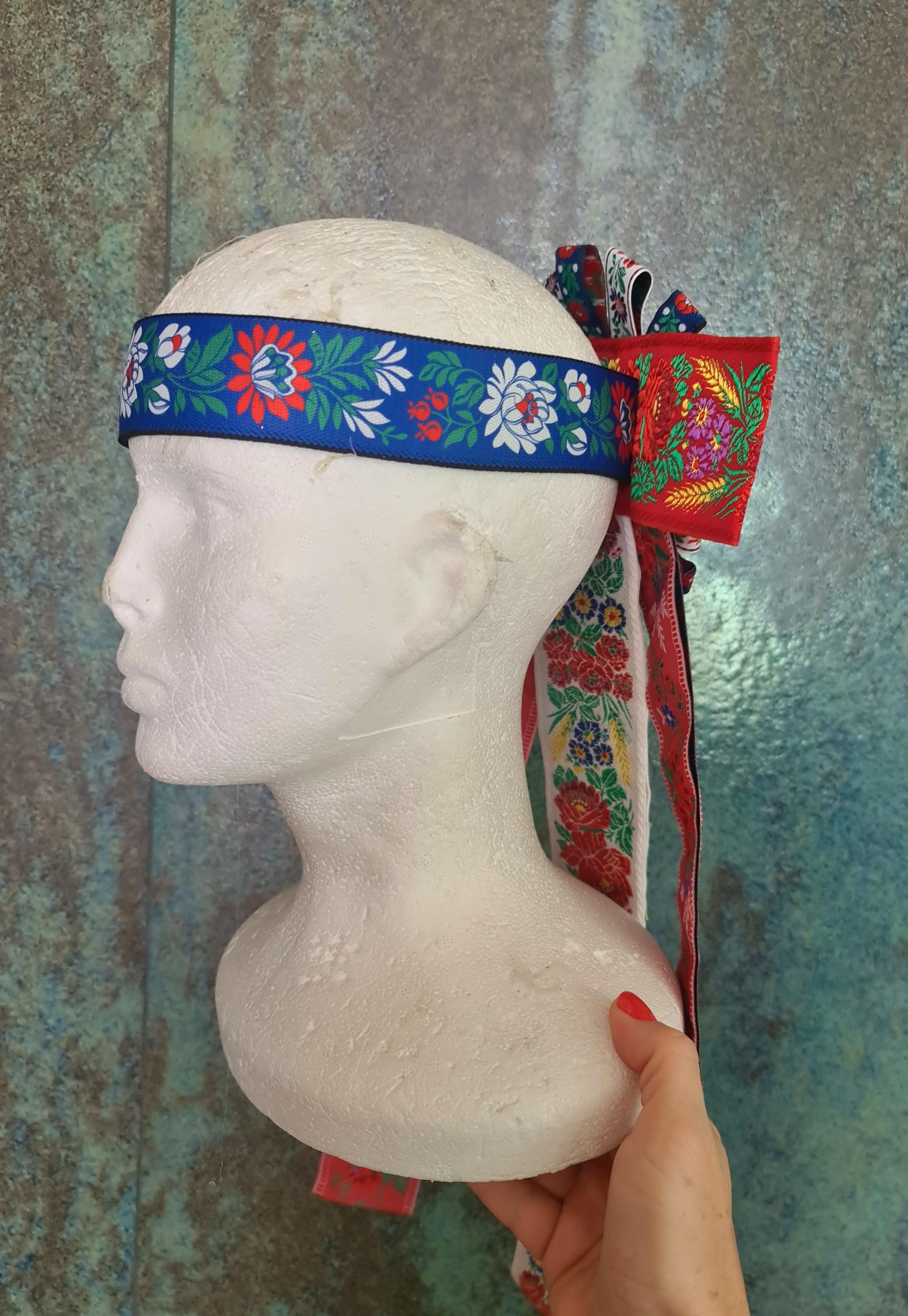 Ribbon Rosette Headpiece Slavic Flower Embroidery - Etsy