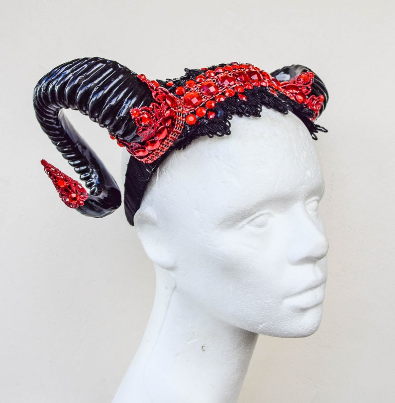 Halloween Costume Vampire Demon Queen Festival Horns Headdress - Etsy