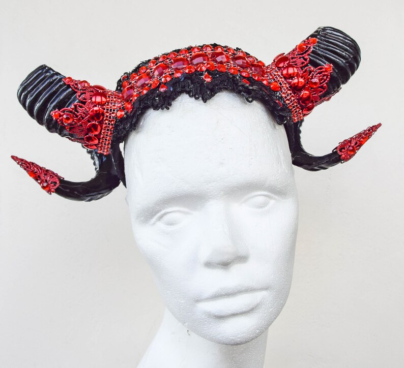 Halloween Costume Vampire Demon Queen Festival Horns Headdress - Etsy