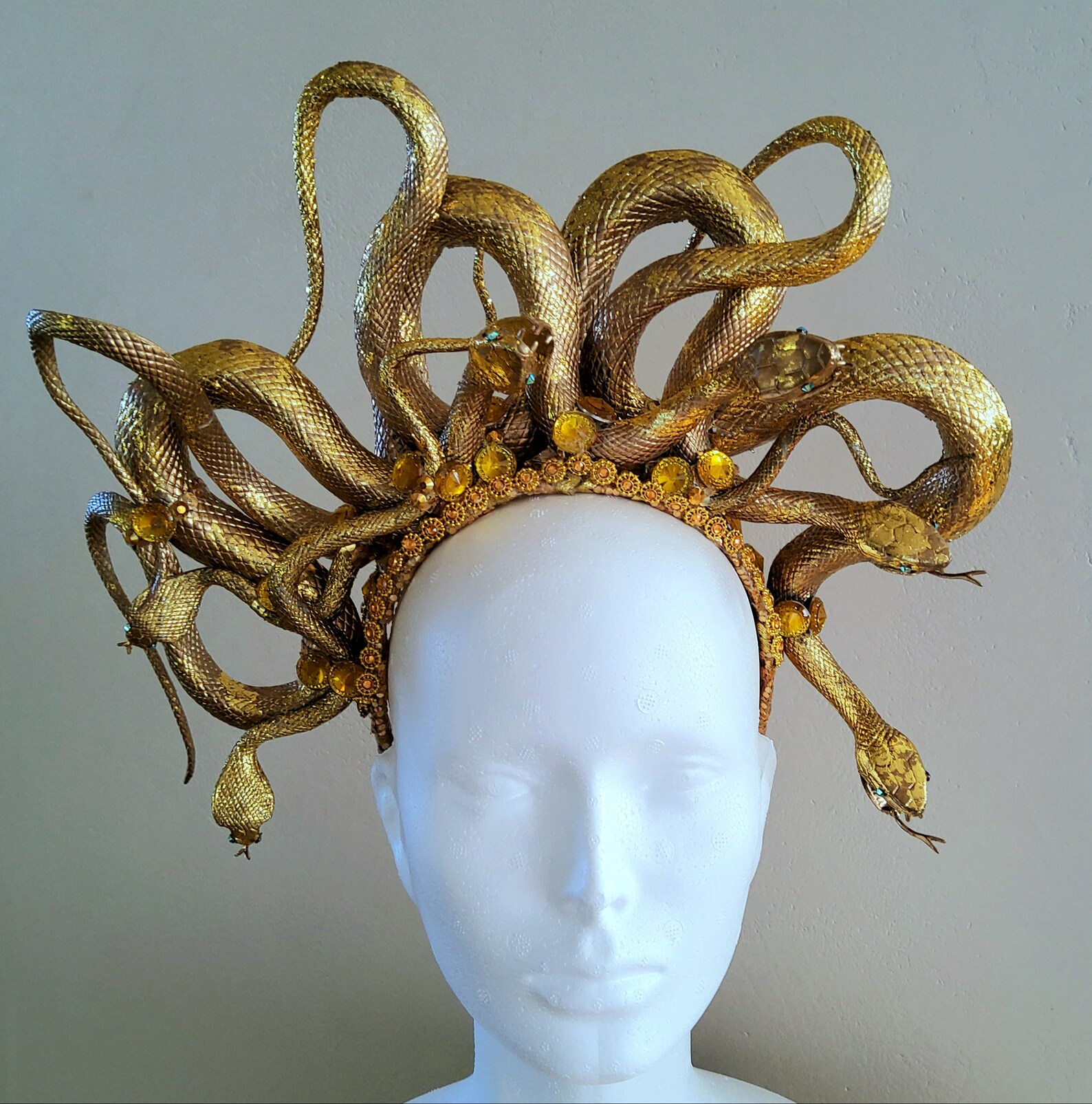 Custom Medusa Headdress, Golden Snake Crown, Goddess Headpiece - Etsy