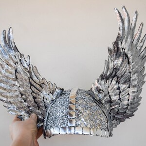 Winged Helmet Headpiece, Valkyrie Headdress, Mercury Helmet, Halloween ...