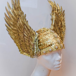 Men's Women's Winged Headdress Helmet, Headpiece, Hermes Mercury ...