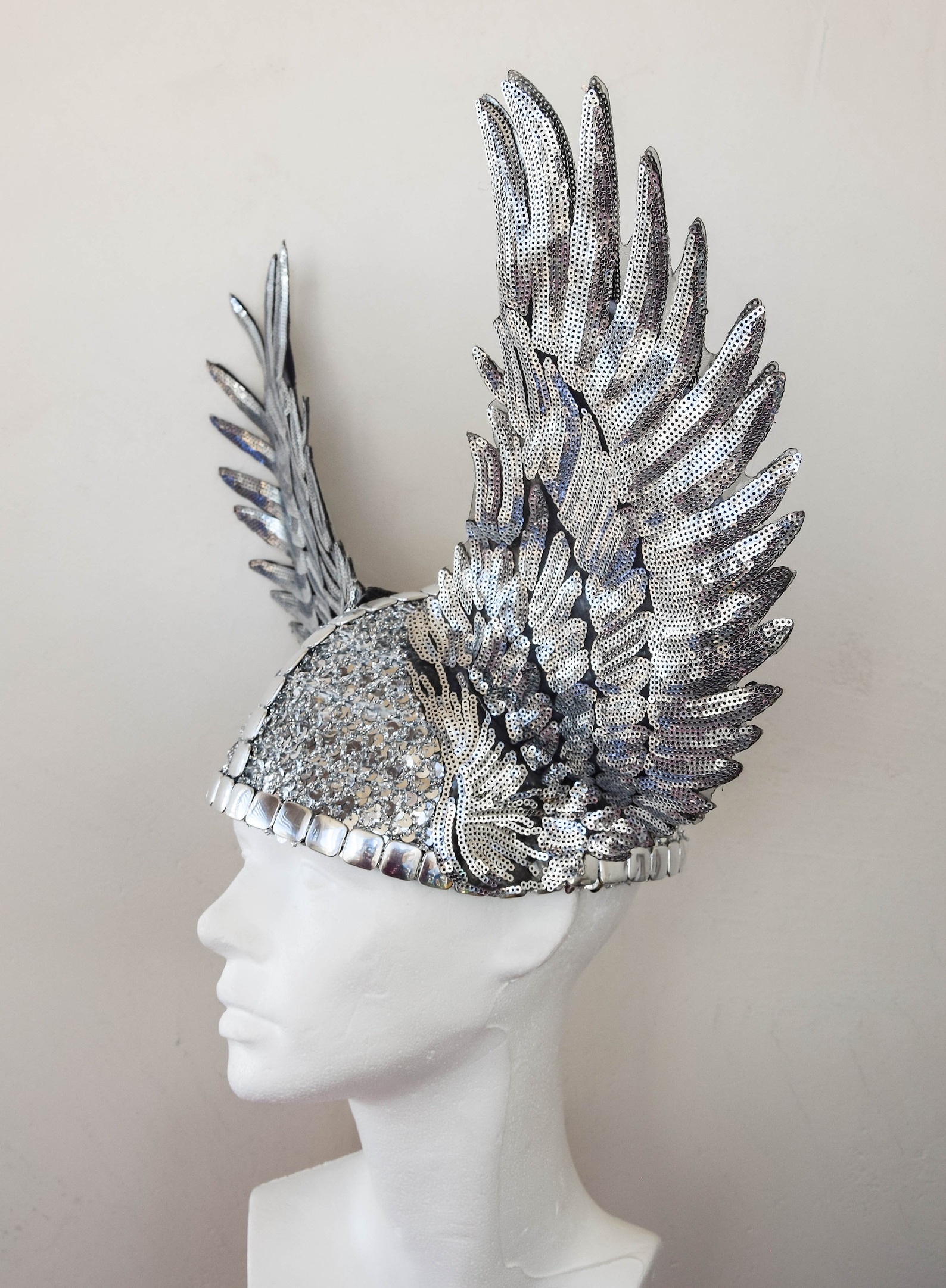 Winged Helmet Headpiece, Valkyrie Headdress, Mercury Helmet, Halloween ...