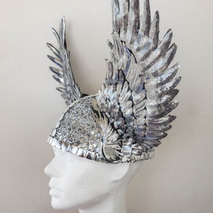Winged Helmet Headpiece, Valkyrie Headdress, Mercury Helmet, Halloween ...