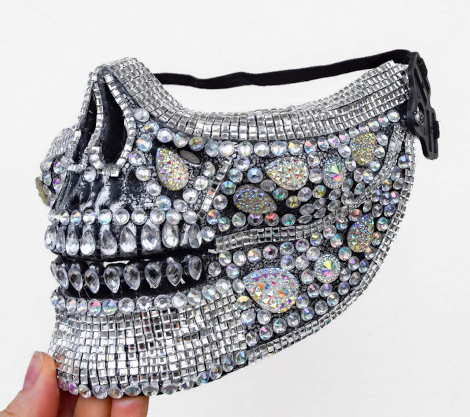 Silver Skull Mask, Festival Men's Women's Mask, Masquerade Half Face ...