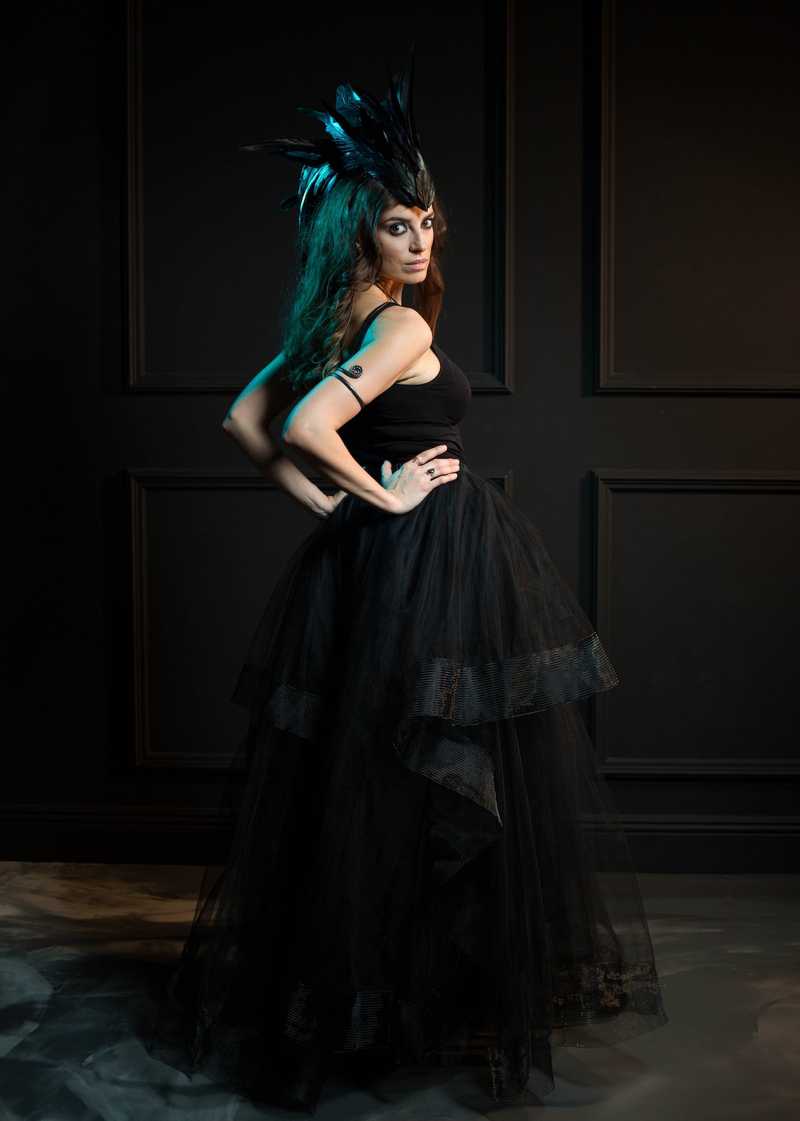 Dark Feather Mohawk Gothic Halloween Headdress Feather | Etsy