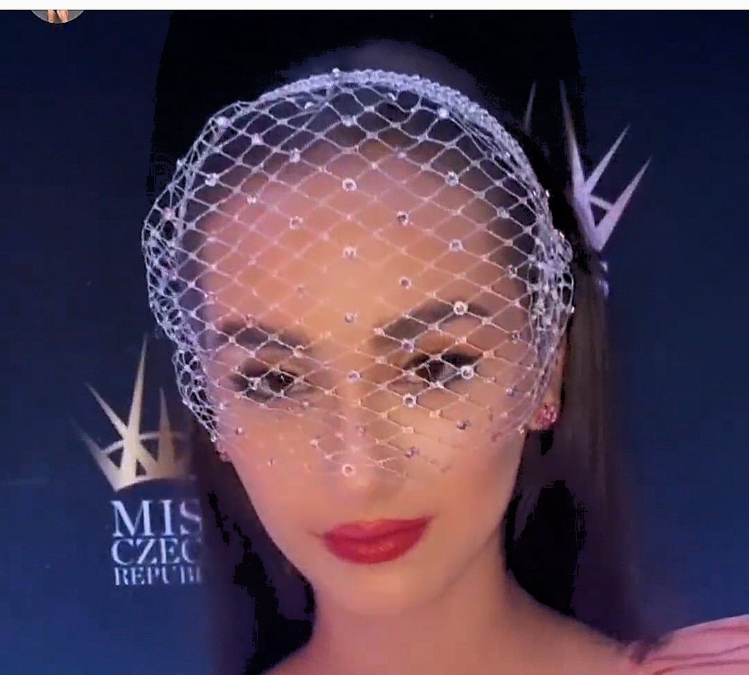 Swarovski Crystal Netting Veil, Rhinestone Veil Mask , Bridal Cage Veil ...