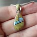 Gaspeite, Blue Opal & Sterling Silver Inlay Pendant by Navajo Artist ...