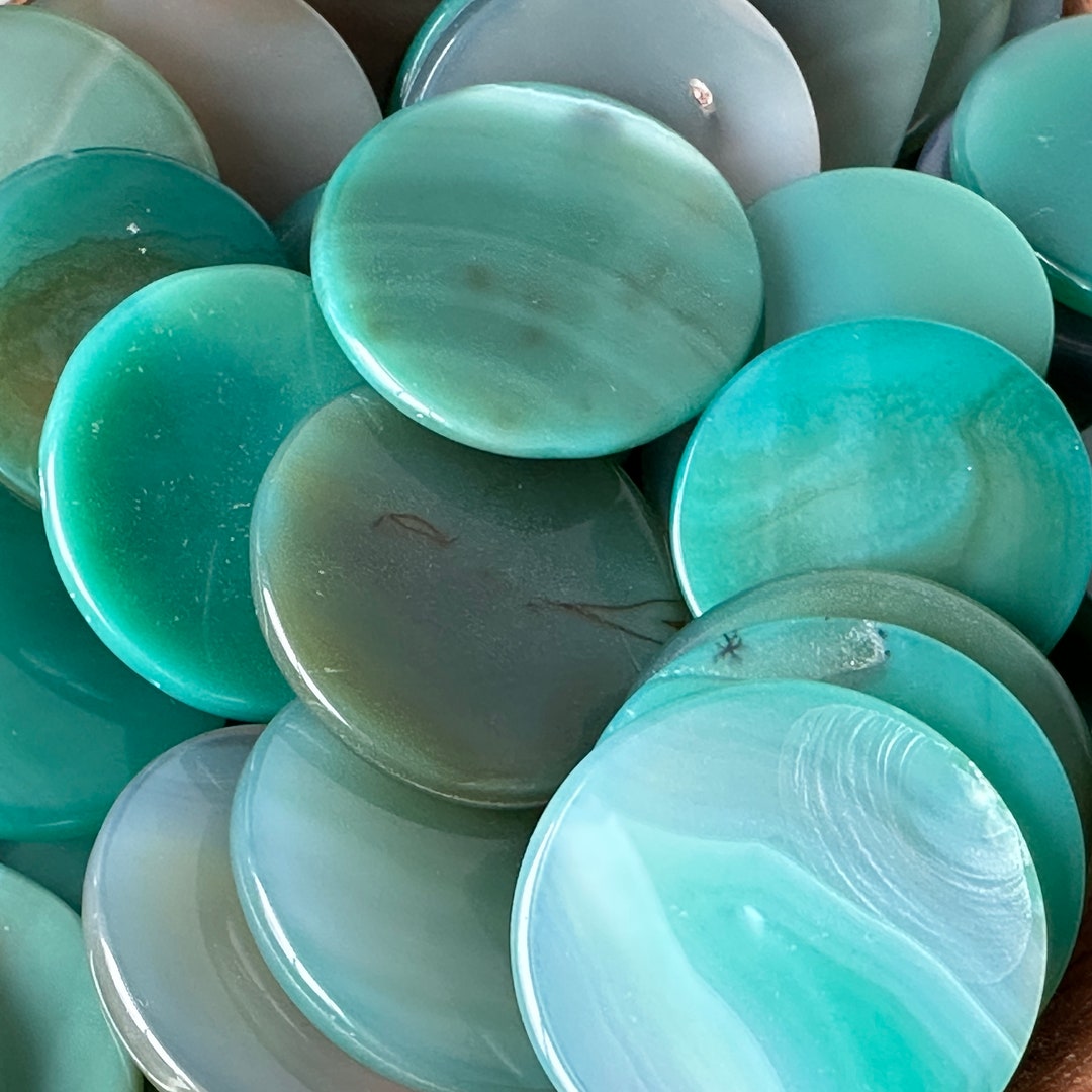 Teal Agate Buttons - Etsy