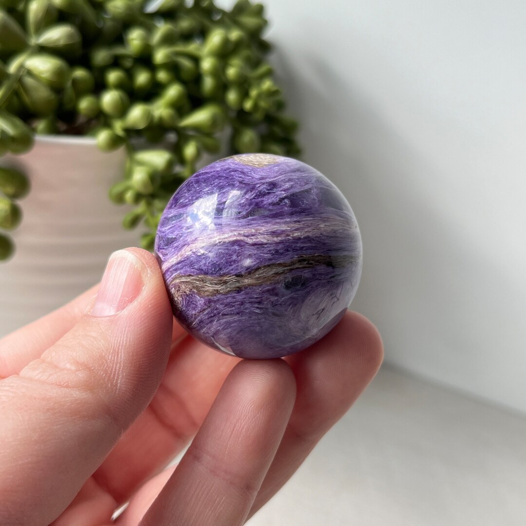 40 Mm Charoite Sphere on Cute Stand - Etsy