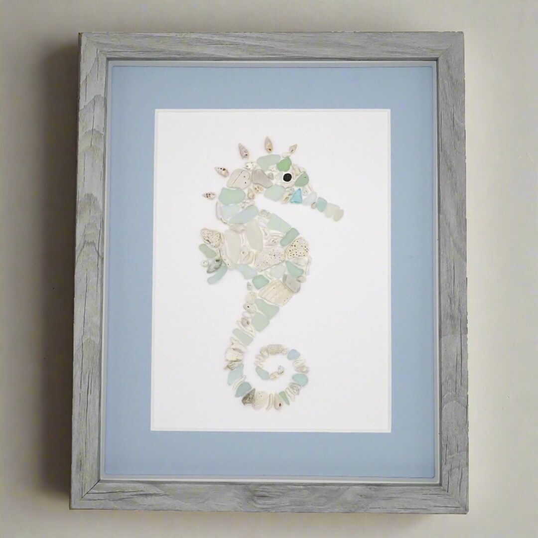 Sea Glass Seahorse Mosaic Picture Sea Glass Art Picture - Etsy