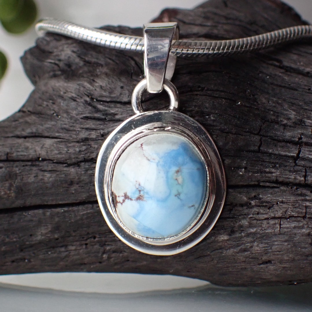 Sterling Silver Golden Hills Turquoise Pendant by Native American ...