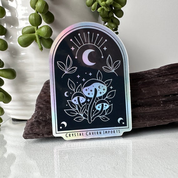 Holographic Magic Mushroom Vinyl Waterproof Sticker - Etsy