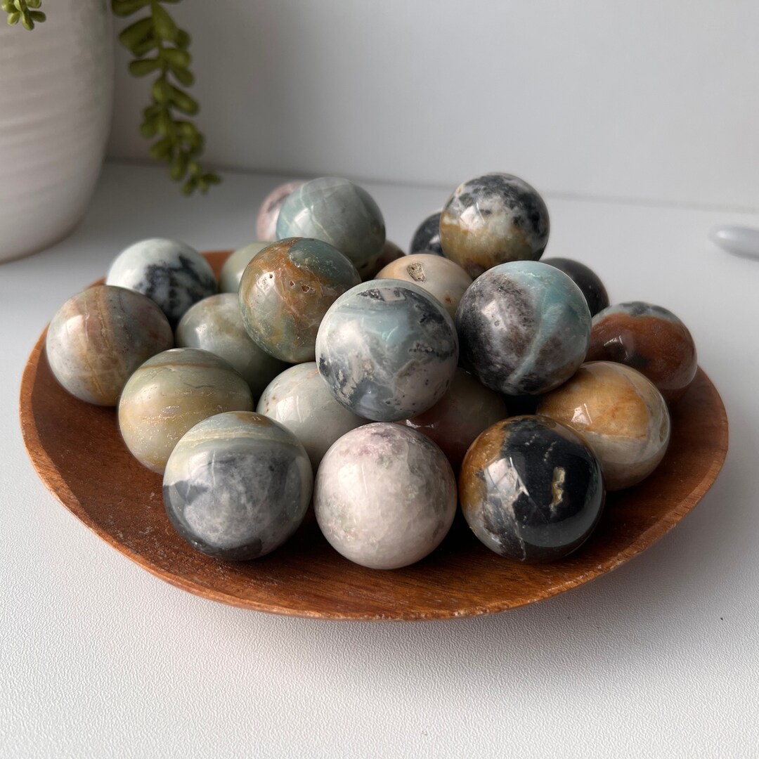 Seafoam Calcite Mini Sphere Heart Chakra - Etsy