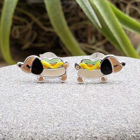 Nickel and Lead Free Sterling Silver Hot Dog Studs // - Etsy