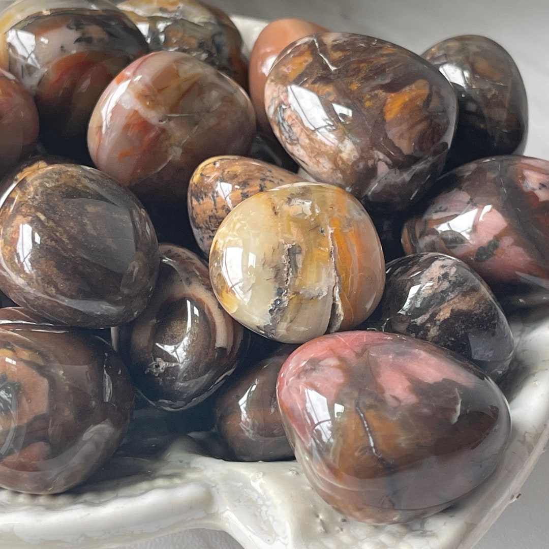 Bamboo Leaf Agate Tumble - Etsy