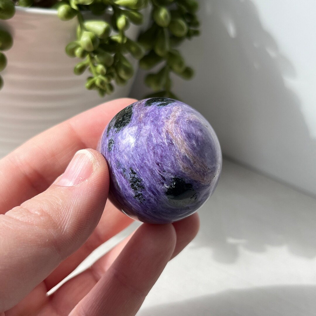 40 Mm Charoite Sphere on Cute Stand - Etsy