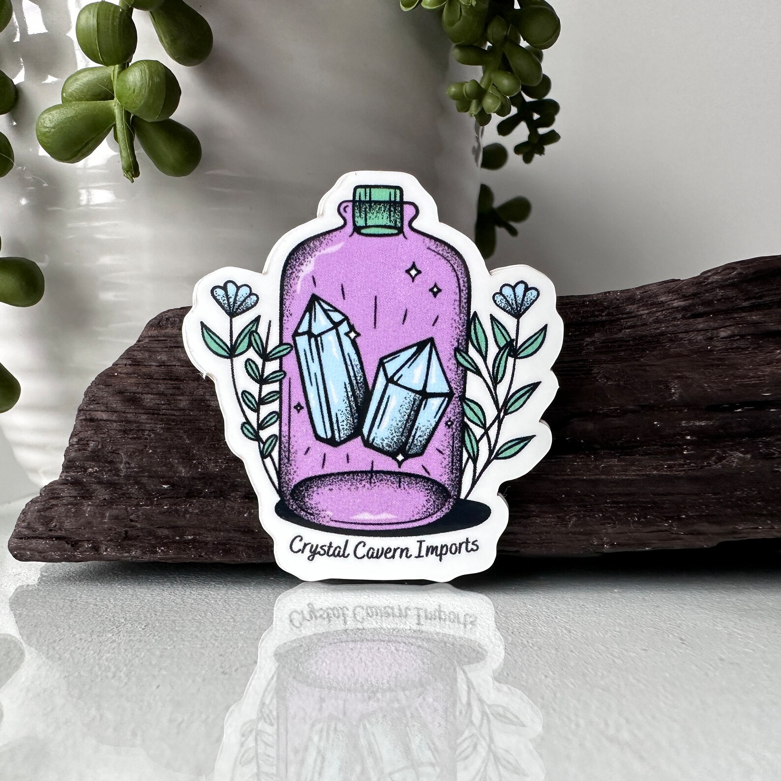 Magic Spell Crystals in a Bottle Vinyl Waterproof Sticker - Etsy