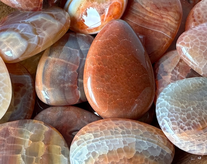 Snakeskin Agate Worry Stone - Teardrop - Etsy