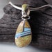 Gaspeite, Blue Opal & Sterling Silver Inlay Pendant by Navajo Artist ...