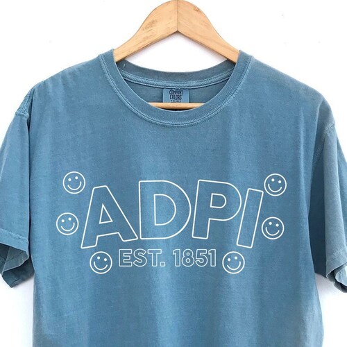 Alpha Delta Pi Shirt // Adpi Bubble Smiley Tee // Adpi - Etsy