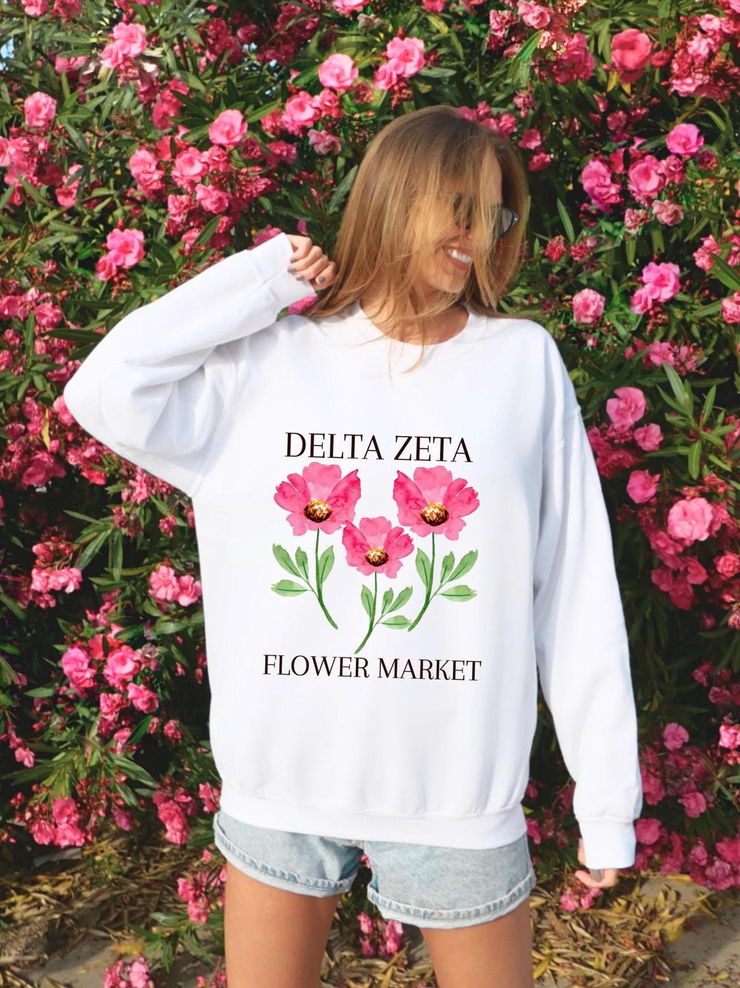 Delta Zeta // DZ // Flower Market Sorority Sweatshirt // Flowers ...