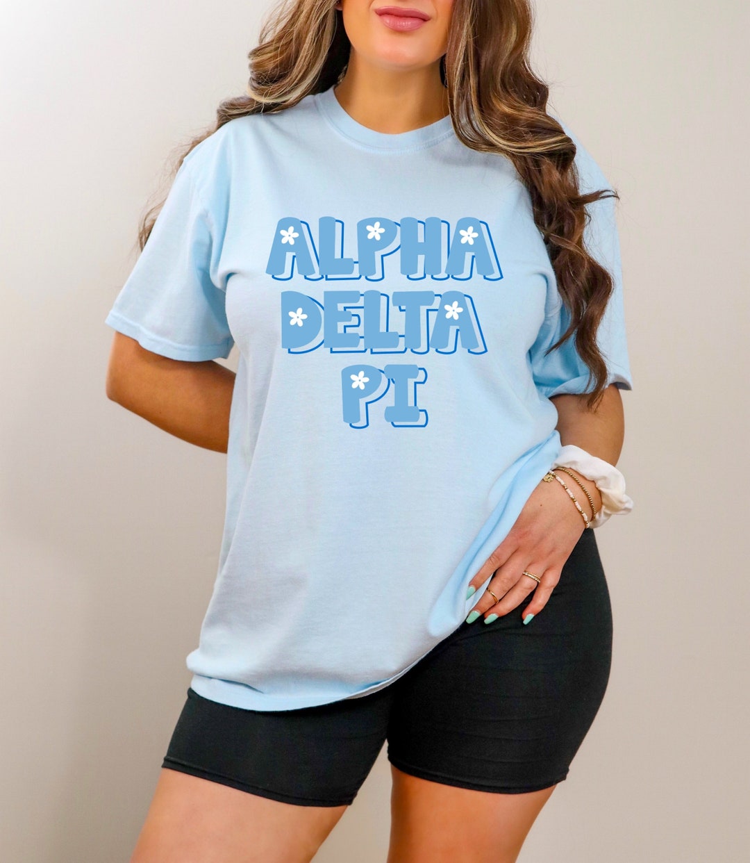 Alpha Delta Pi // Adpi // Double Blue Flower Sorority Shirt // Comfort ...