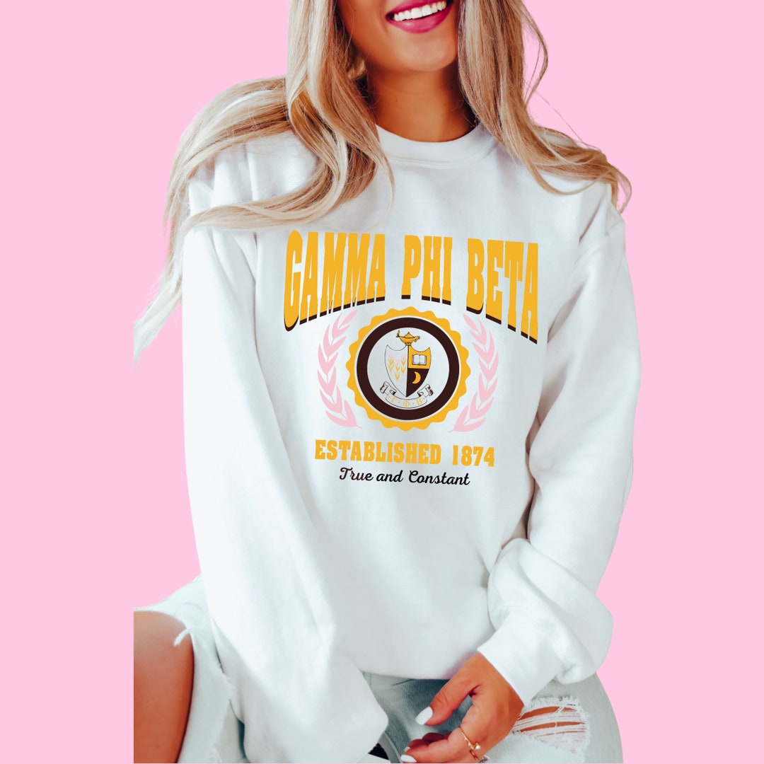 Gamma Phi Beta // Gphi // Colorful Crest Sorority Crewneck Sweatshirt ...
