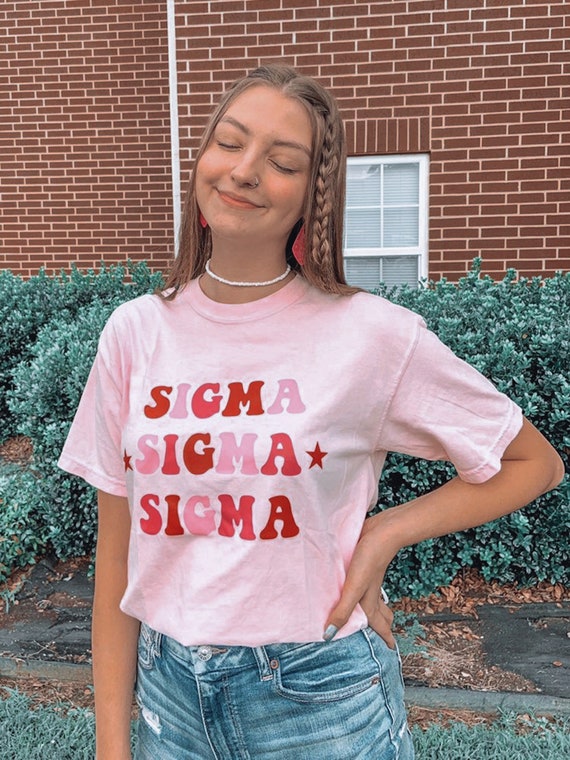 Tri Sigma // Sigma Sigma Sigma // Pink Red Stars Sorority - Etsy