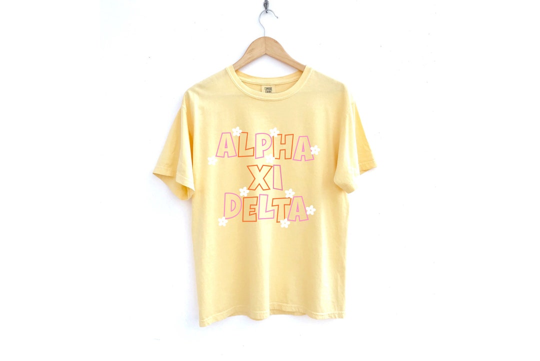Alpha Xi Delta // Flower Power Sorority Shirt // Comfort Colors Butter ...