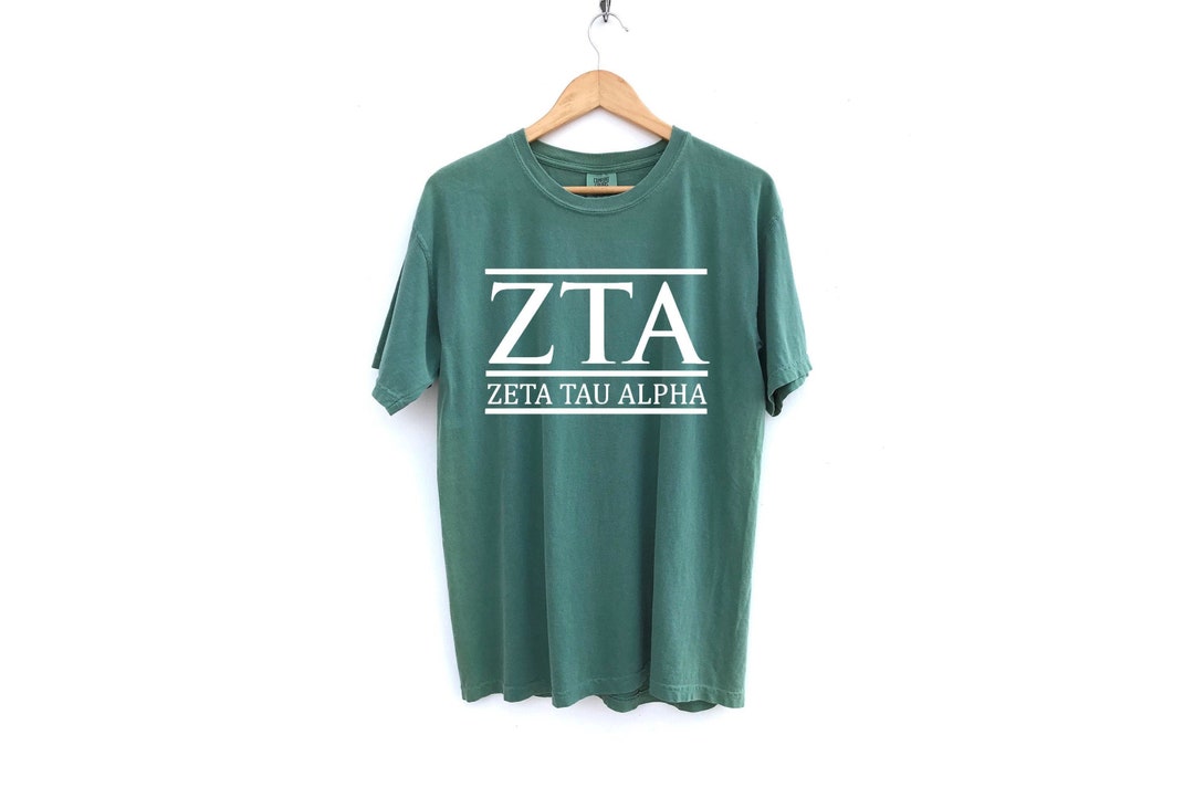 Zeta Tau Alpha // ZTA Greek Letters Sorority Shirt // Comfort Colors ...