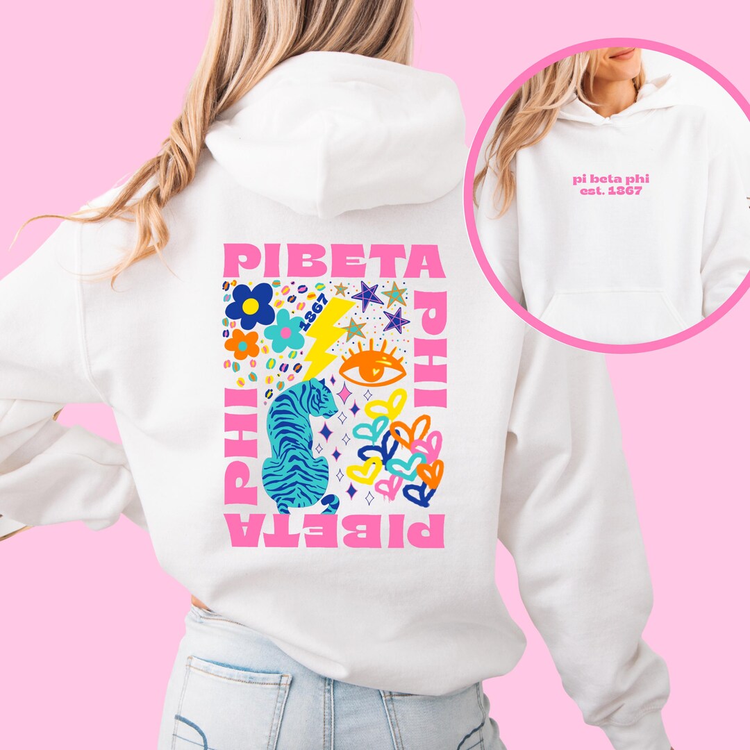 Pi Beta Phi Hoodie, Retro Sorority Sweatshirt, Greek Life Apparel - Etsy