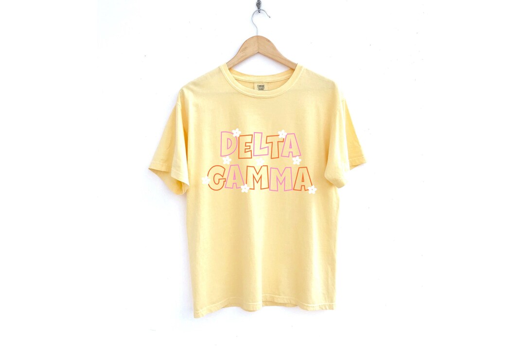Delta Gamma // Flower Power Sorority Shirt // Comfort Colors Butter - Etsy