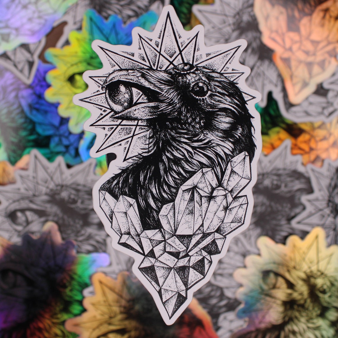 THREE-EYED RAVEN Raven Fantasy Art Mystical Vinyl | Etsy