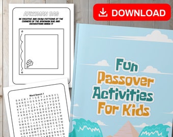 Printable Passover Activity Book for Kids. Activity Pages, Puzzles and ...