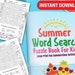 BEST VALUE Summer Word Search Puzzle Book for Kids - Instant Download ...
