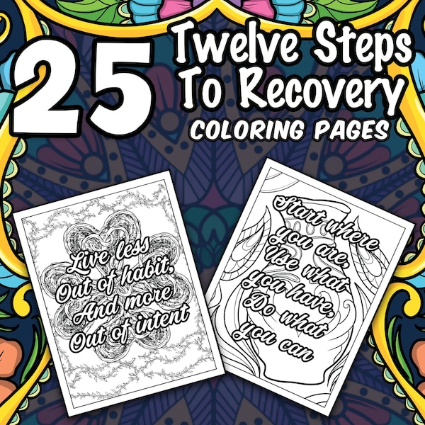 12 Steps to Recovery Coloring Book - Etsy