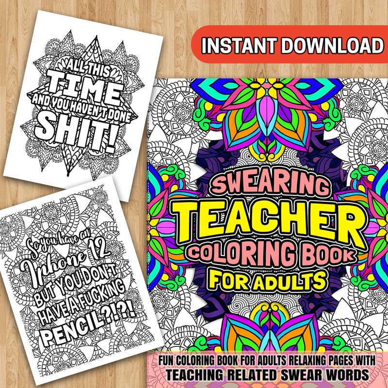 Swear Coloring Book - Etsy