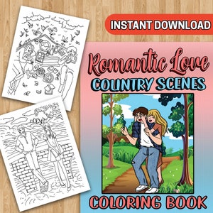 romantic country scenes coloring book