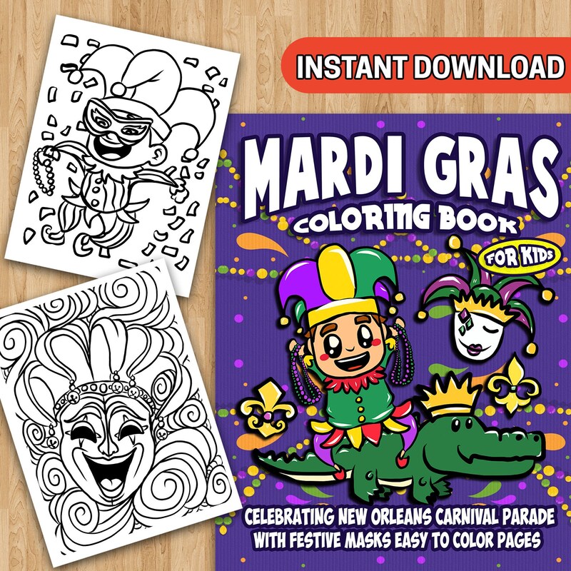 Mardi Gras Coloring Book - Etsy