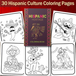BEST VALUE Hispanic Heritage Coloring Book Instant Download Celebrate ...