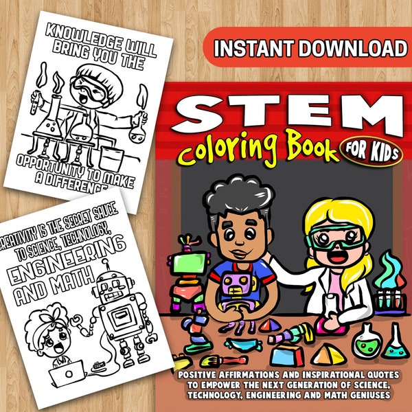Stem Coloring Pages for Kids - Etsy