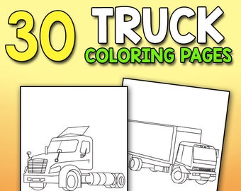 Kids Truck Coloring Book 20 Pages - Etsy
